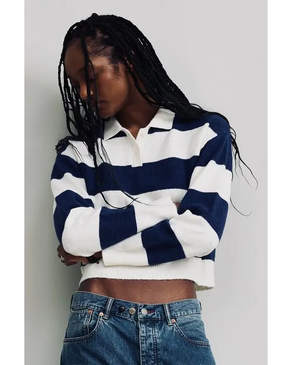 Denimist Cropped Rugby Sweater