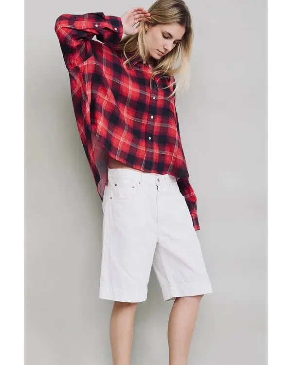 Denimist Bailey Cropped Plaid Shirt