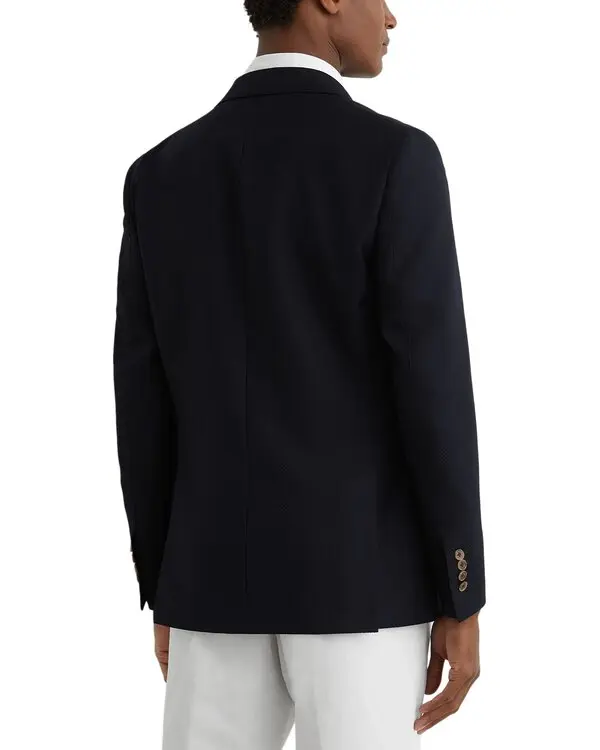 REISS Osteria Tailored Fit Double Breasted Peak Herringbone Blazer