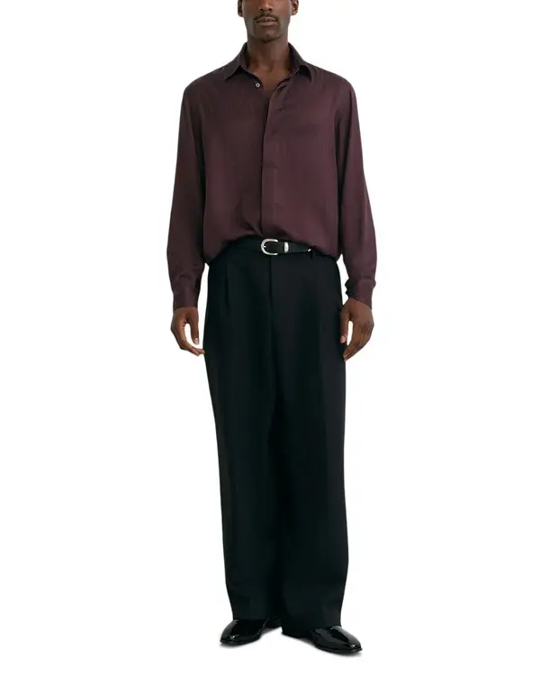REISS Herringbone Stripe Point Collar Shirt