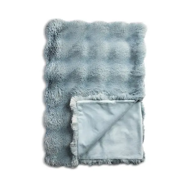 HUDSON PARK COLLECTION Bubble Faux Fur Throw Blanket - Cloud Blue