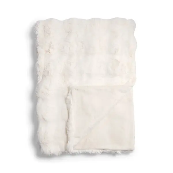 HUDSON PARK COLLECTION Bubble Faux Fur Throw Blanket - Cream