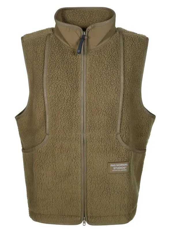 PAS NORMAL STUDIOS Off-race Pile Fleece Vest - Verde