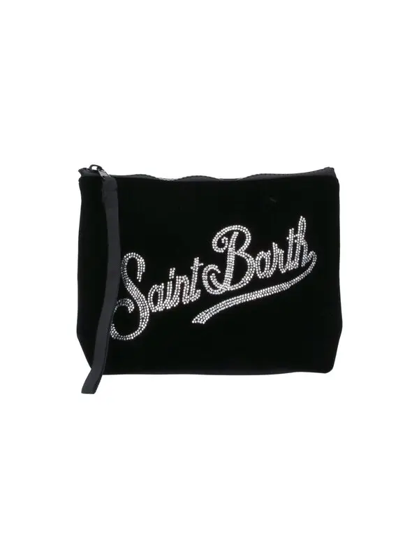 MC2 SAINT BARTH Rhinestone Logo Clutch Pouch