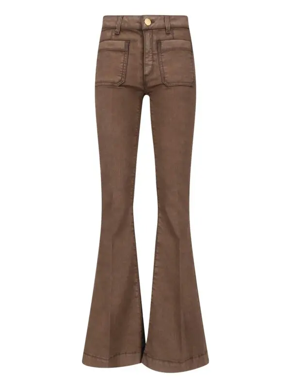 Seafarer High-waist Flared Pants - Brown