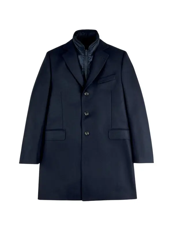 FAY Wool-blend Overcoat With Removable Quilted Bib