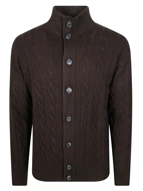 FILIPPO DE LAURENTIIS Textured Braided Stand-collar Bomber Jacket With Button Placket