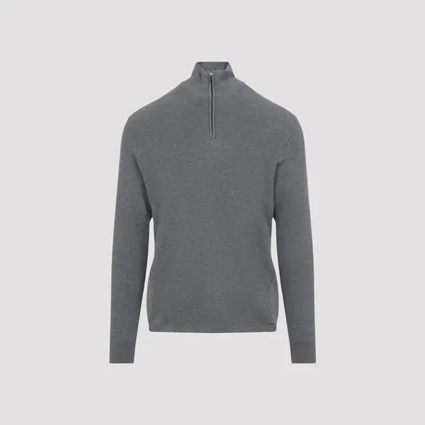 Sease Waffle Knit Half-zip Turtleneck Sweater