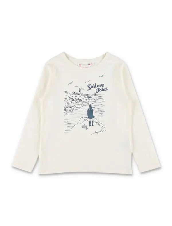 Bonpoint S Magali Mini Sailor Tales Organic Cotton T-shirt - Bianco
