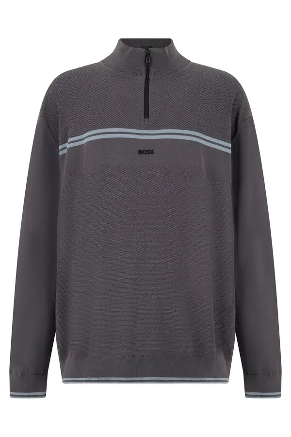 BOSS Zip-front High-collar Sweater
