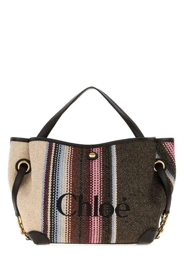 Chloé Clover Small Fabric Handbag With Golden Hardware