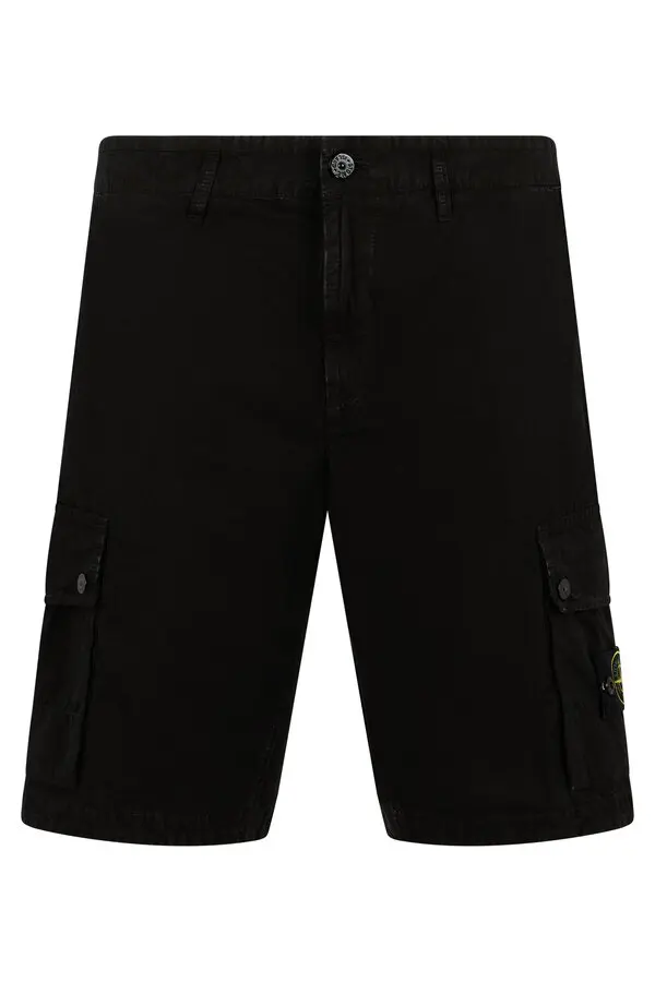 Stone Island Classic Cargo Bermuda Shorts For - Black