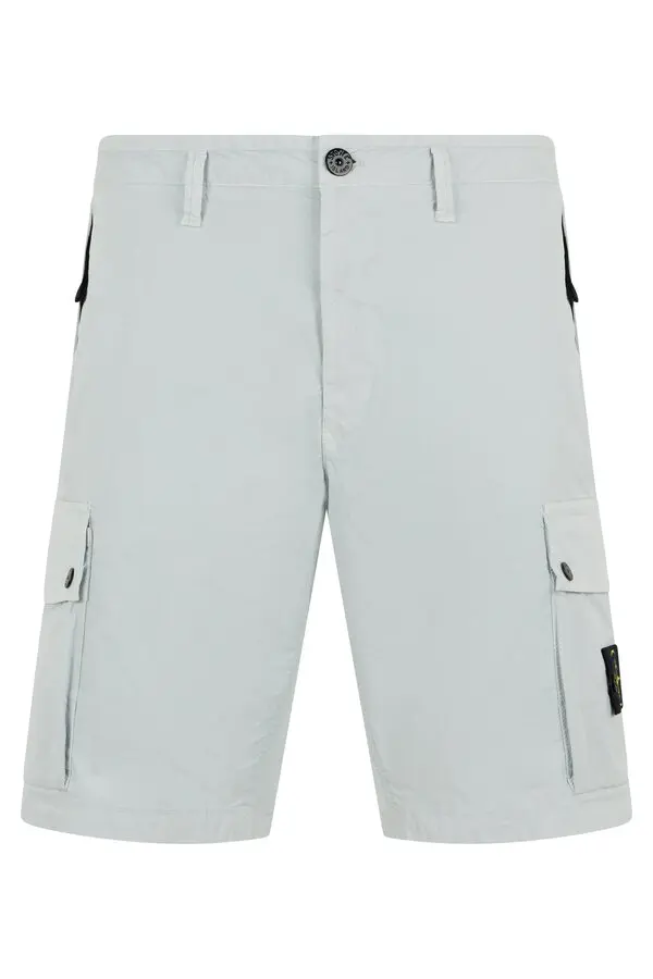 Stone Island Lightweight Mini Cargo Bermuda Shorts For - Light Gray