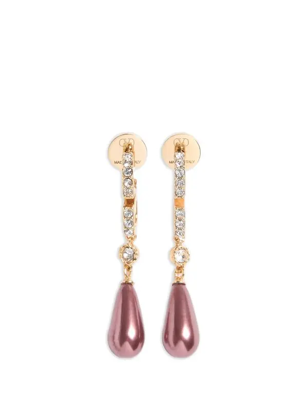 Valentino Garavani Elegant Gold-tone Drop Pearl Earrings