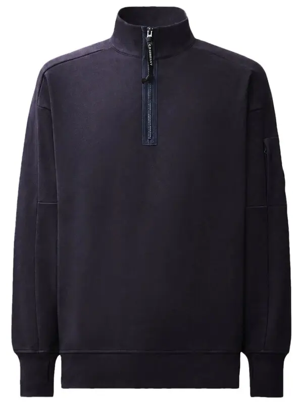 C.P. COMPANY Matte Lens Half-zip Sweater With Nfc Technology - Blu