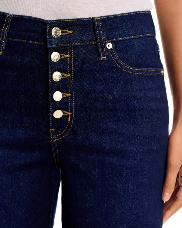 FRAME Le Slim Palazzo High Rise Exposed Button Jeans