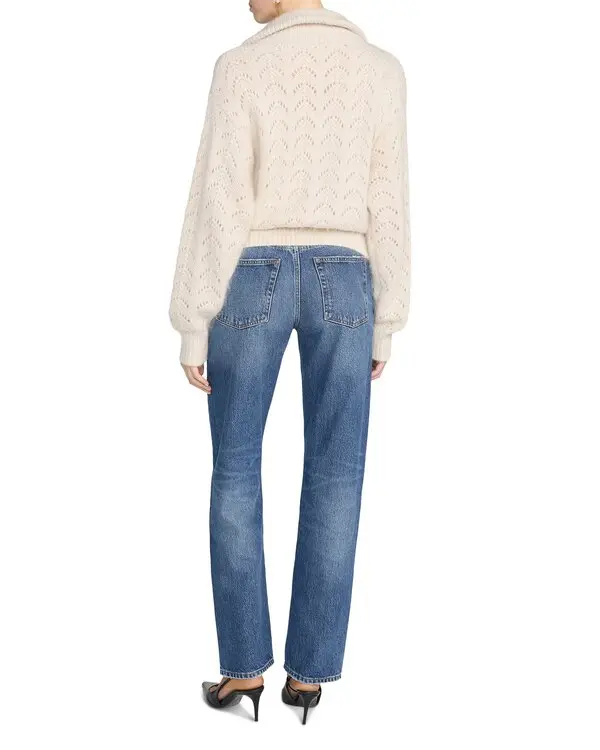 FRAME The Airy Wool & Cashmere Quarter Zip Sweater