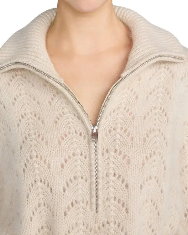 FRAME The Airy Wool & Cashmere Quarter Zip Sweater