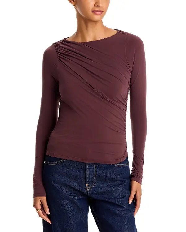 FRAME The Draped Long Sleeve Top