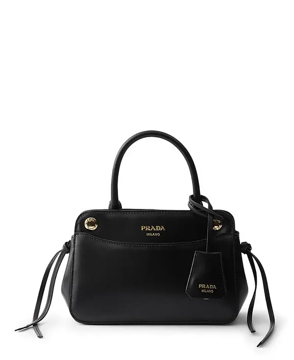 Prada Carry Mini Leather Handbag - Black
