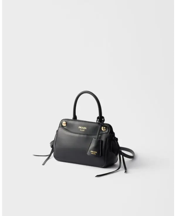 Prada Carry Mini Leather Handbag - Black
