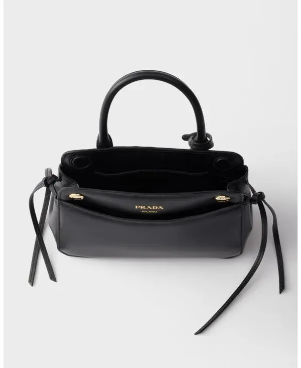 Prada Carry Mini Leather Handbag - Black