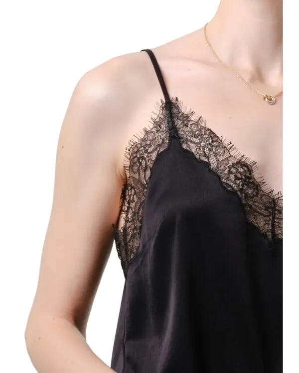 Citizens Of Humanity Hammered Satin Lace Trim Camisole
