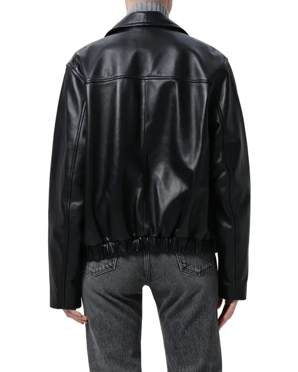 Citizens Of Humanity Leather Zip Front Bomber Jacket