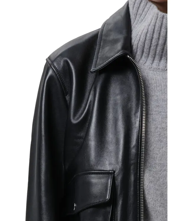 Citizens Of Humanity Leather Zip Front Bomber Jacket
