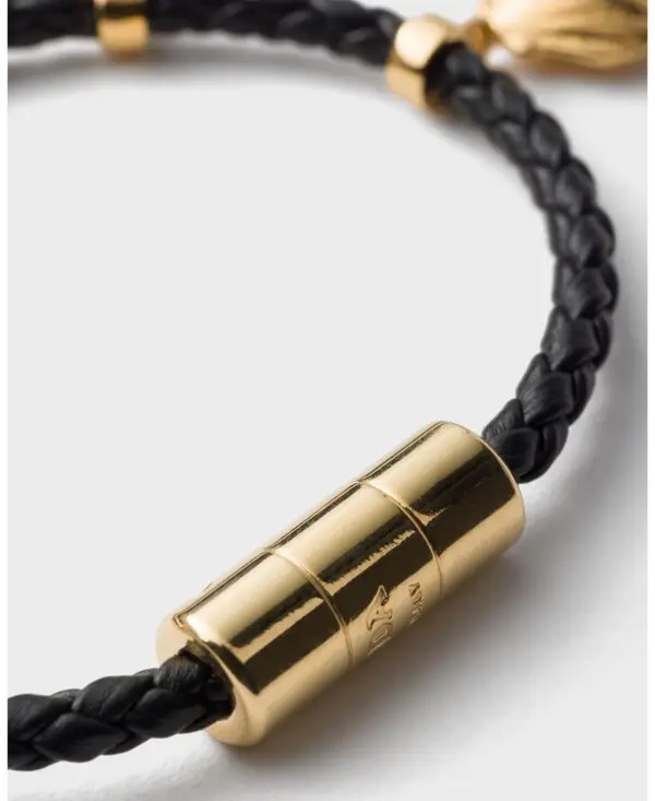 Prada Braided Nappa Leather Charm Bracelet