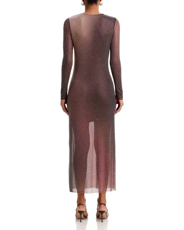 Aqua Crystal Mesh Maxi Dress Exclusive