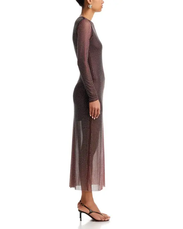 Aqua Crystal Mesh Maxi Dress Exclusive