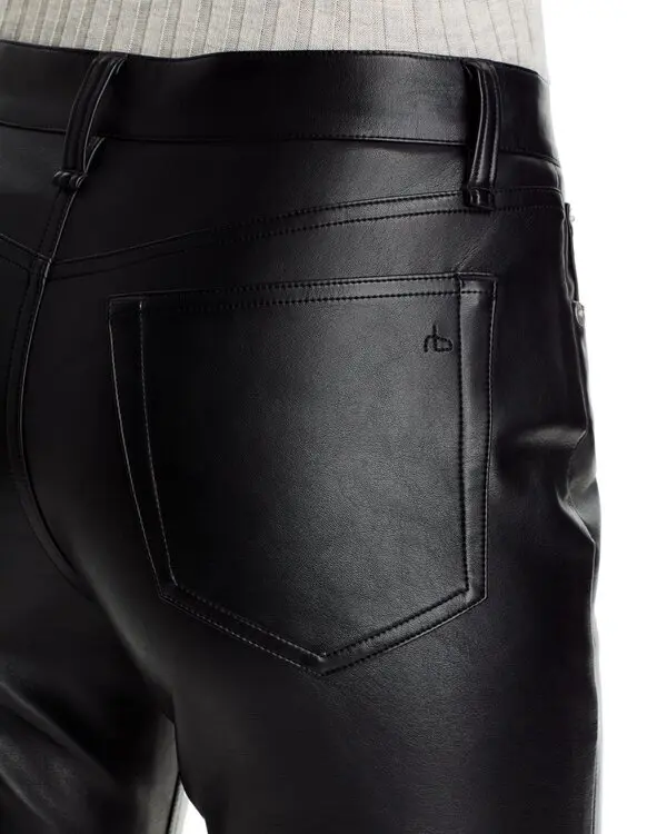 Rag & Bone Kinsley Faux Leather Low Rise Bootcut Jeans