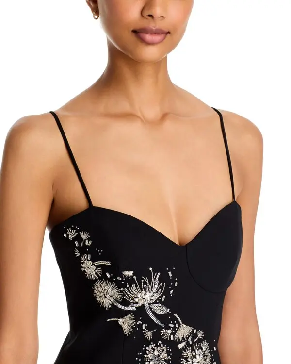 Cinq À Sept Amelina Embellished Side Slit Gown