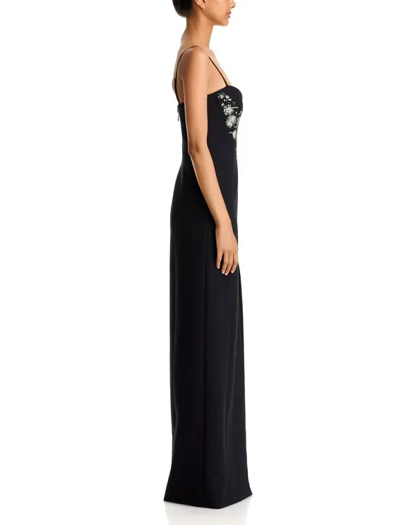 Cinq À Sept Amelina Embellished Side Slit Gown