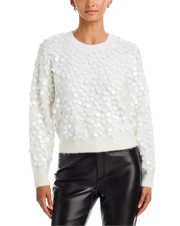 Cinq À Sept Briana Sequin Pullover Sweater - Ivory