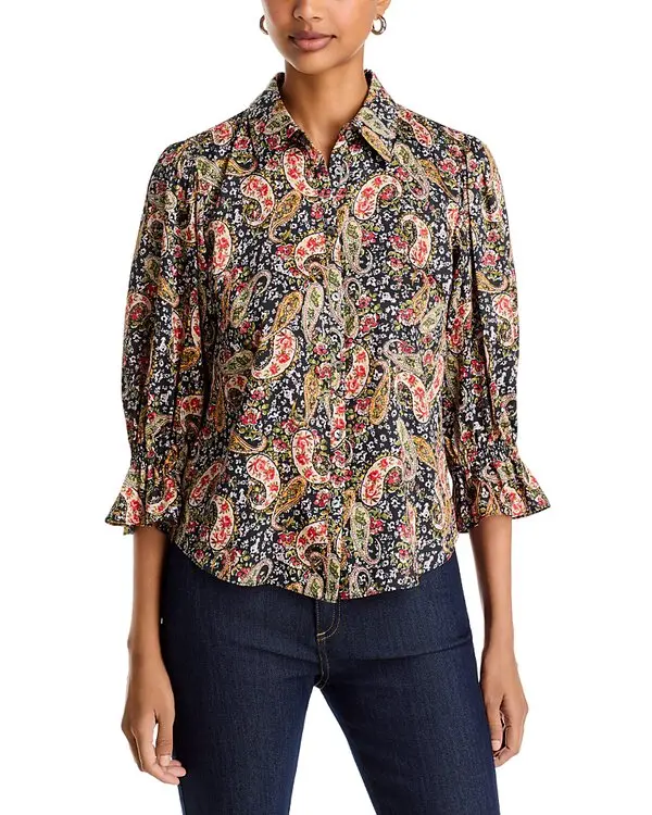 Cinq À Sept Fiona Printed Elbow Sleeve Blouse