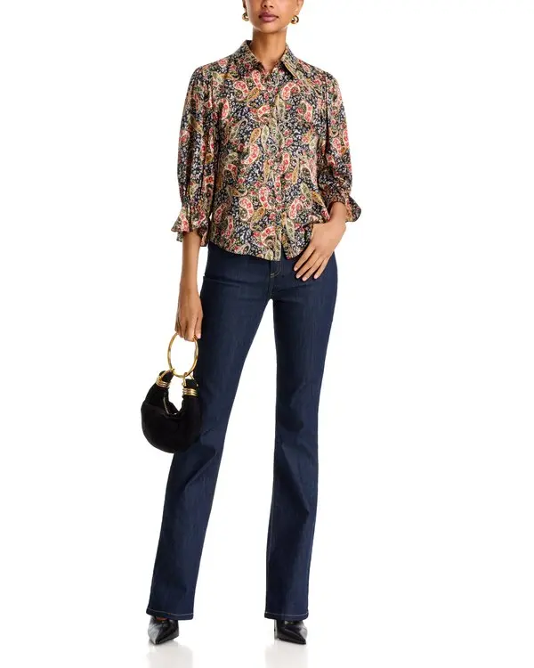 Cinq À Sept Fiona Printed Elbow Sleeve Blouse