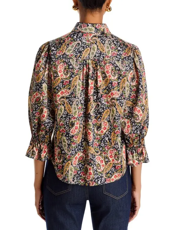 Cinq À Sept Fiona Printed Elbow Sleeve Blouse
