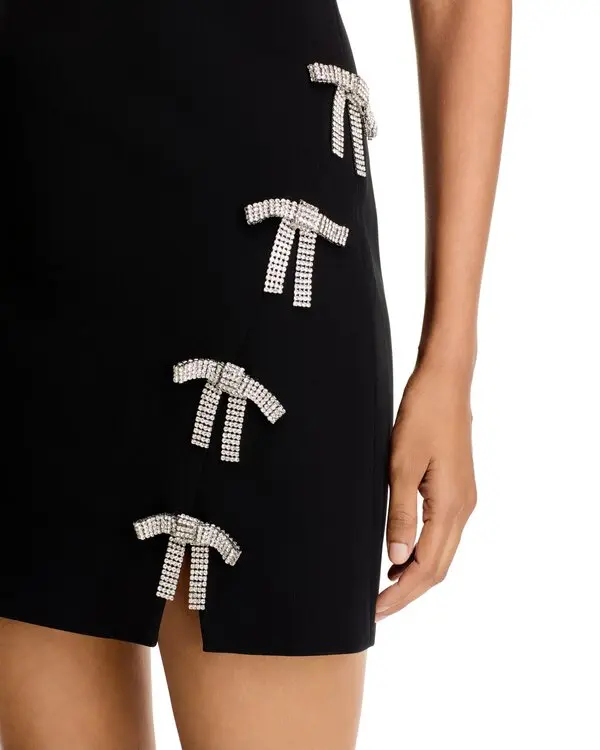 Cinq À Sept Rella Rhinestone Bow Mini Dress