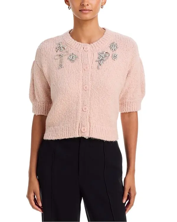 Cinq À Sept Millicent Crystal Brooch Cardigan