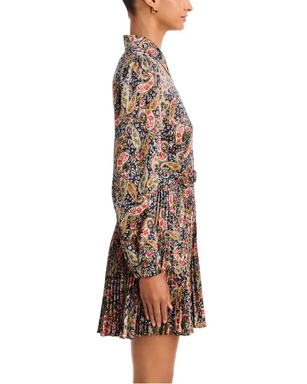 Cinq À Sept Reynolds Printed Pleated Skirt Shirt Dress
