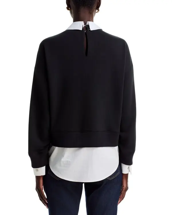 Cinq À Sept Justina Rhinestone Roses Layered Sweater