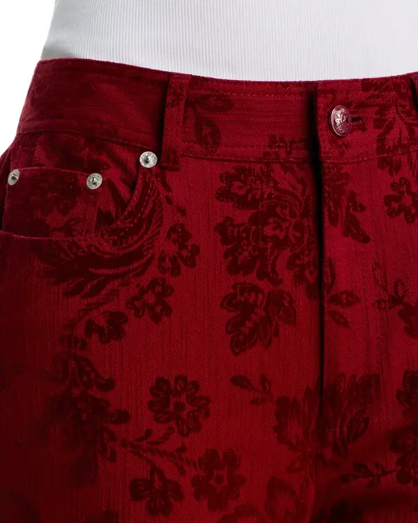 Cinq À Sept Paisley Flocked Stevie High Leg Jeans