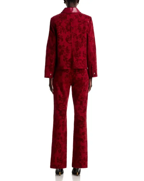 Cinq À Sept Paisley Flocked Stevie High Leg Jeans