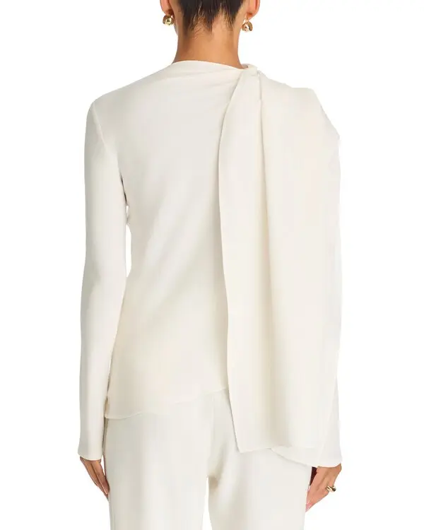 Tove Maevi Silk Asymmetrical Draped Top