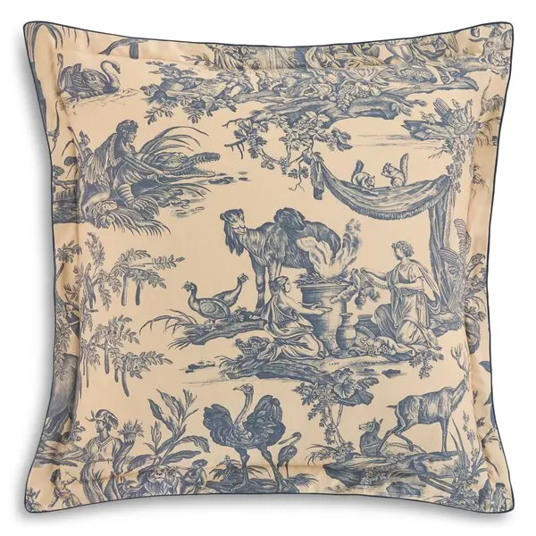 ANNE DE SOLENE 4 Continents Toile De Jouy Euro Sham