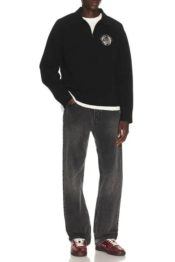 HONOR THE GIFT Knitted Zip Long Sleeve Polo