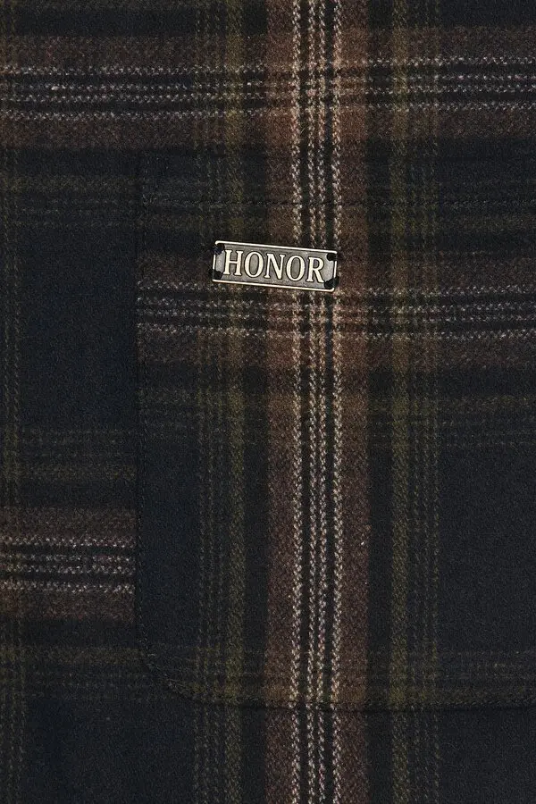 HONOR THE GIFT Plaid Flannel Long Sleeve Overshirt
