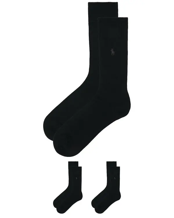 Polo Ralph Lauren Soft Touch Flat Knit Dress Socks 3-pack - Black